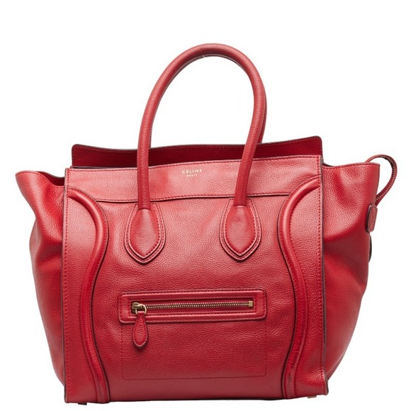 Celine | Bags | Celine Luggage Mini Shopper Handbag Tote Bag Red ...